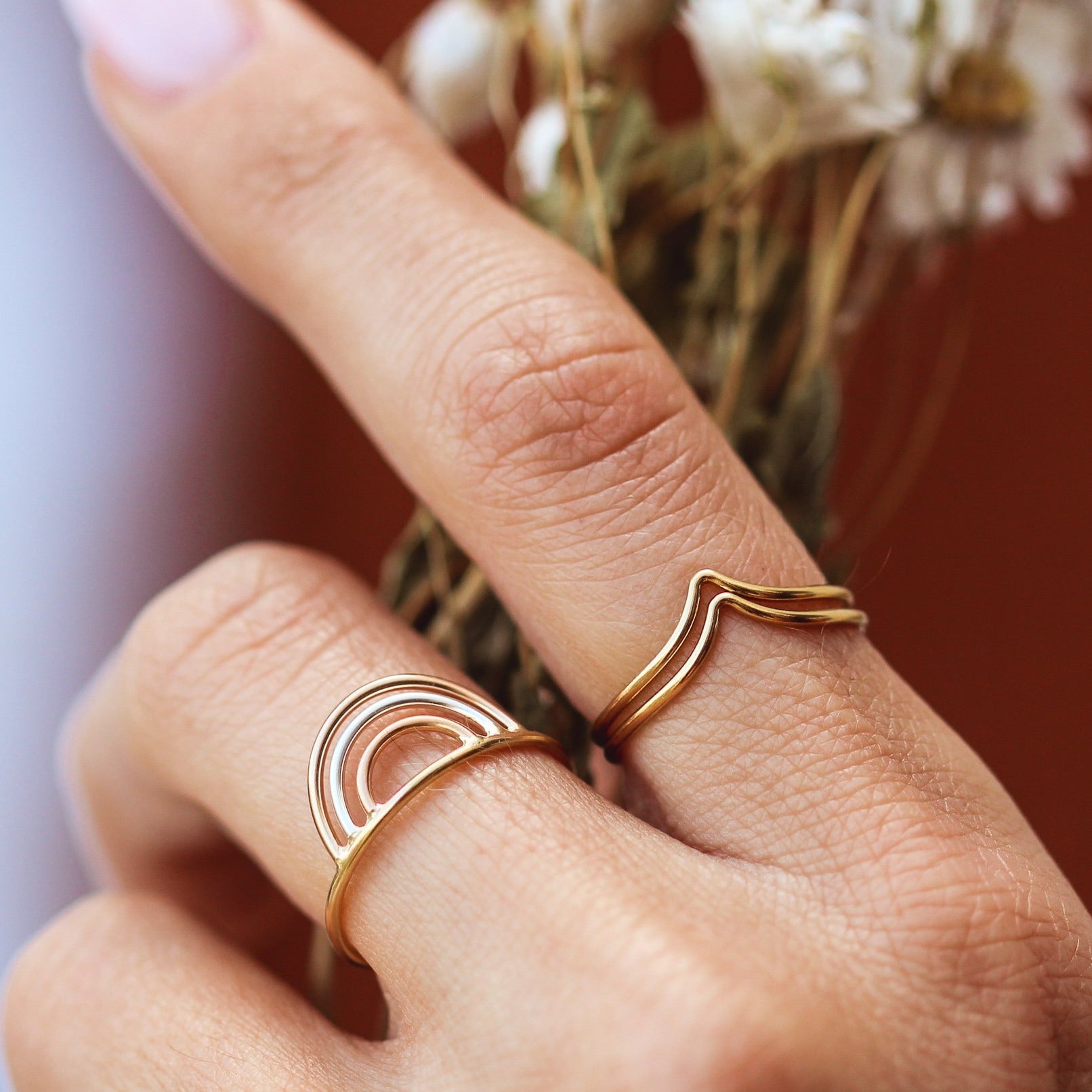 Rainbow Ring. Three Arch Ring. Thin Rainbow Ring • Everly Made