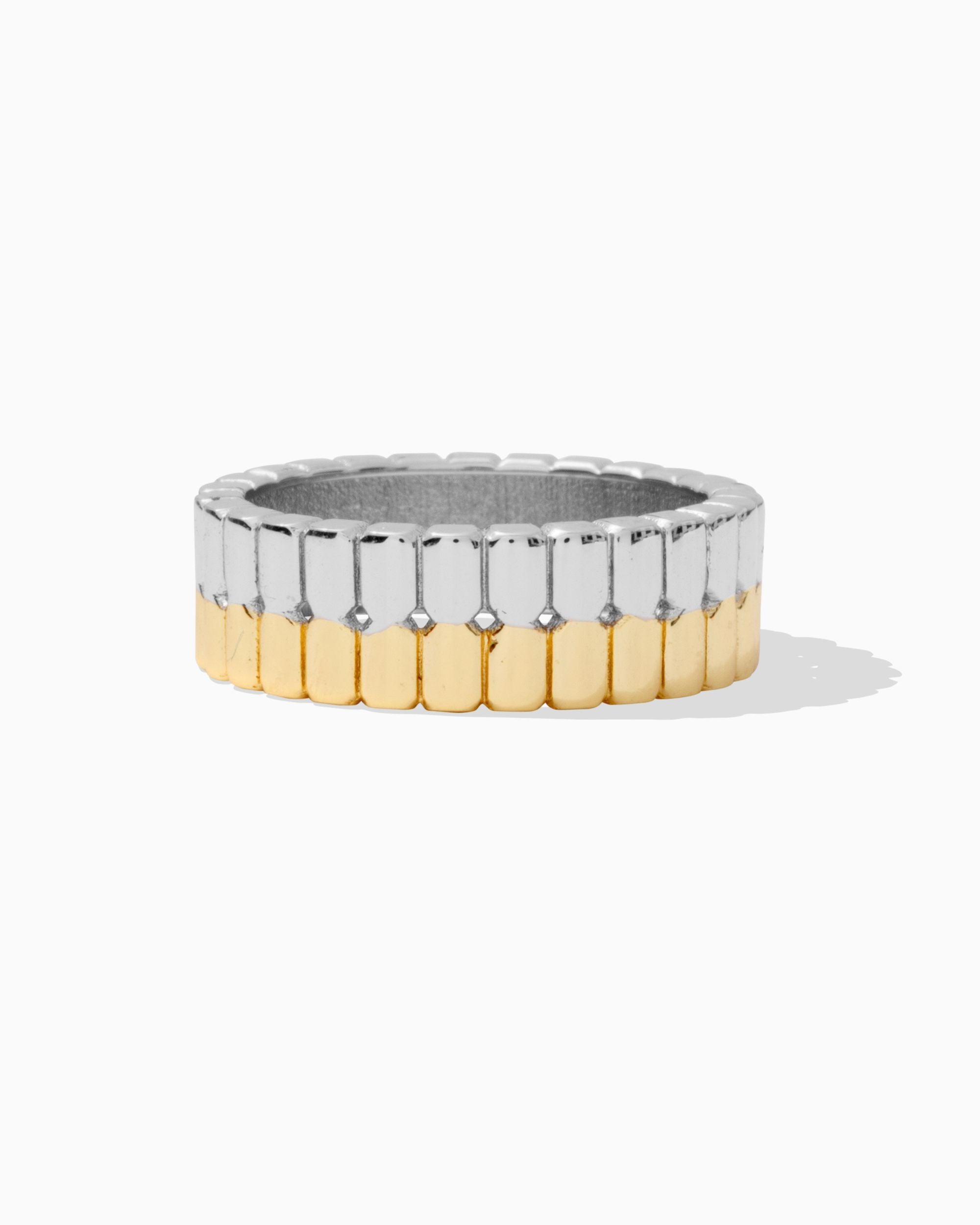 Two Tone Mixed Metal Band Ring - Everly Made